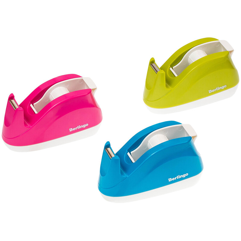 2 шт. Диспенсер настольный Berlingo "Fluent" для канцелярской клейкой ленты, ассорти