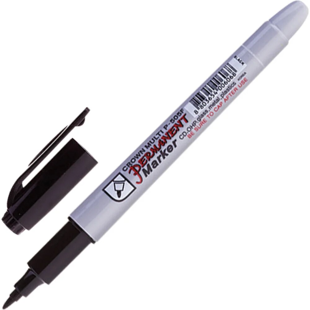 Офисмаг комплект 12 шт. Маркер перманентный CROWN Multi Marker Super Slim, черный, тонкий, 1мм, P-505F 151548