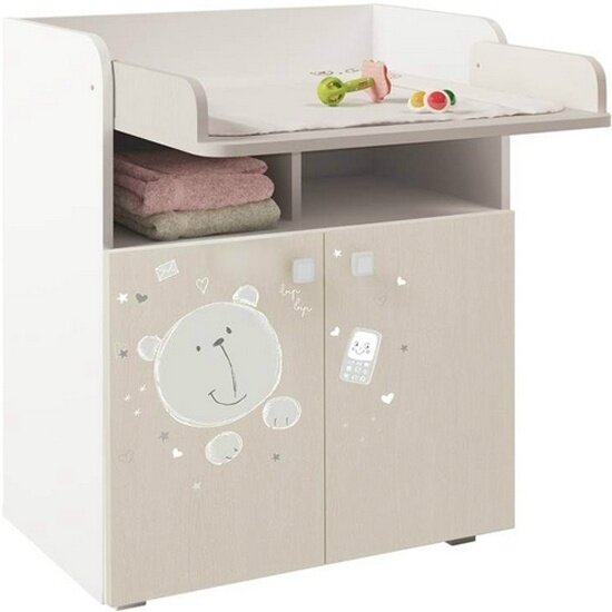 Комод пеленальный Polini kids French 1270, Teddy, белый-дуб пастельный