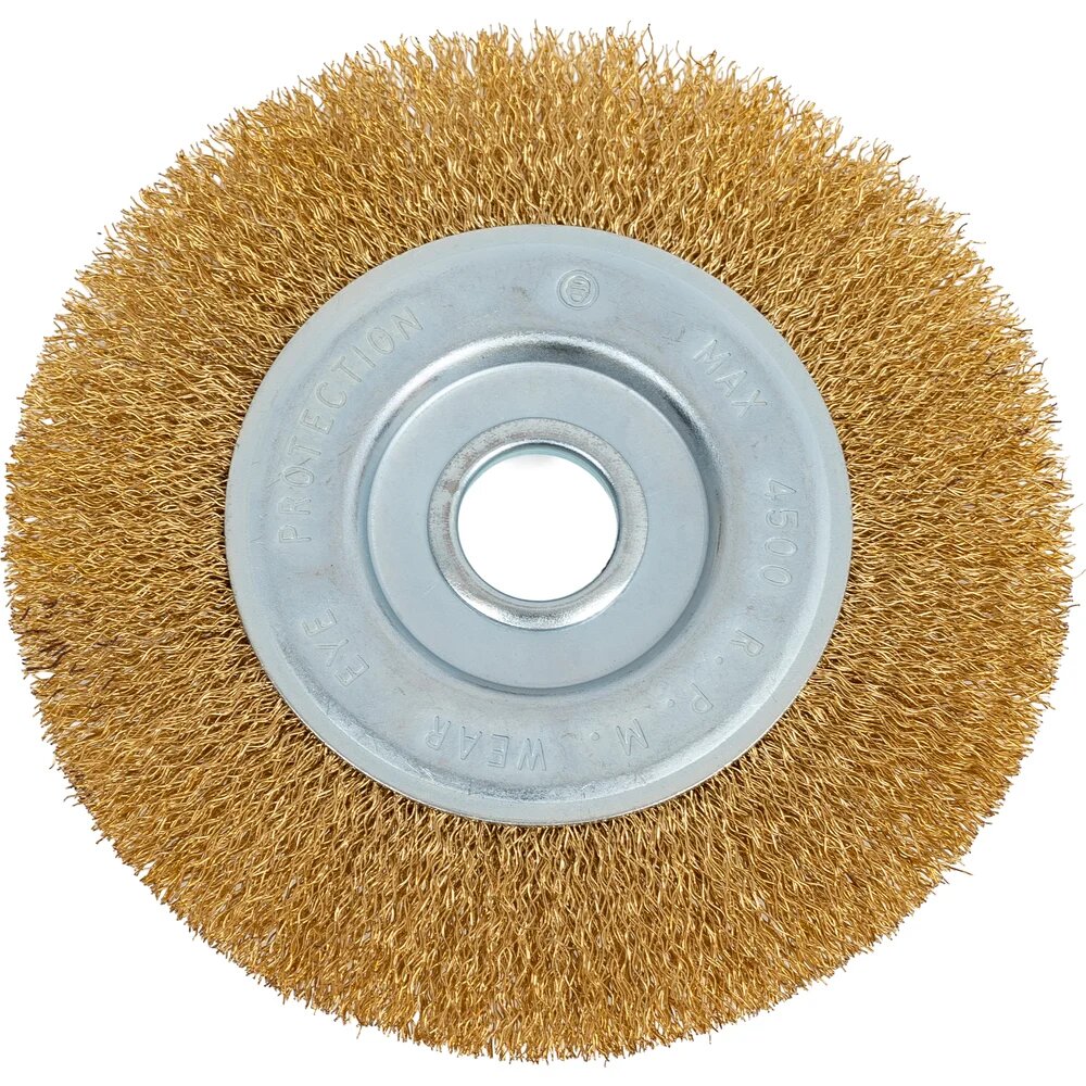 Щетка крацовка для УШМ, дисковая, витая, латунированная, 150 мм GREPP 210-150