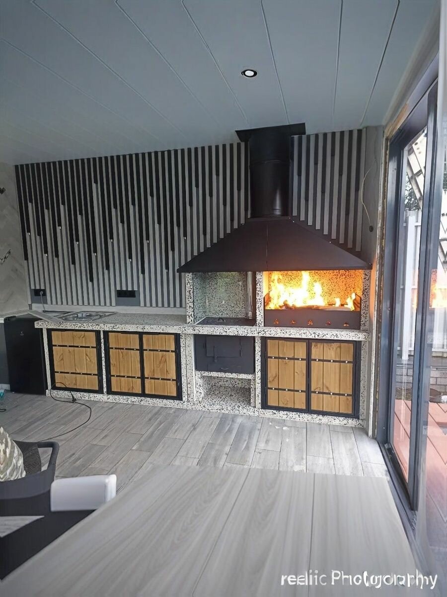 Барбекю комплекс Premium Stone, мангальная зона, мангал