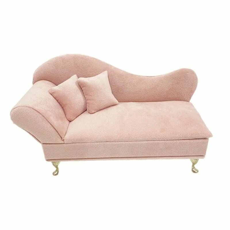 Диван для кукольного домика 1/6 с мебелью, подставка для украшений - пудрово-розовый