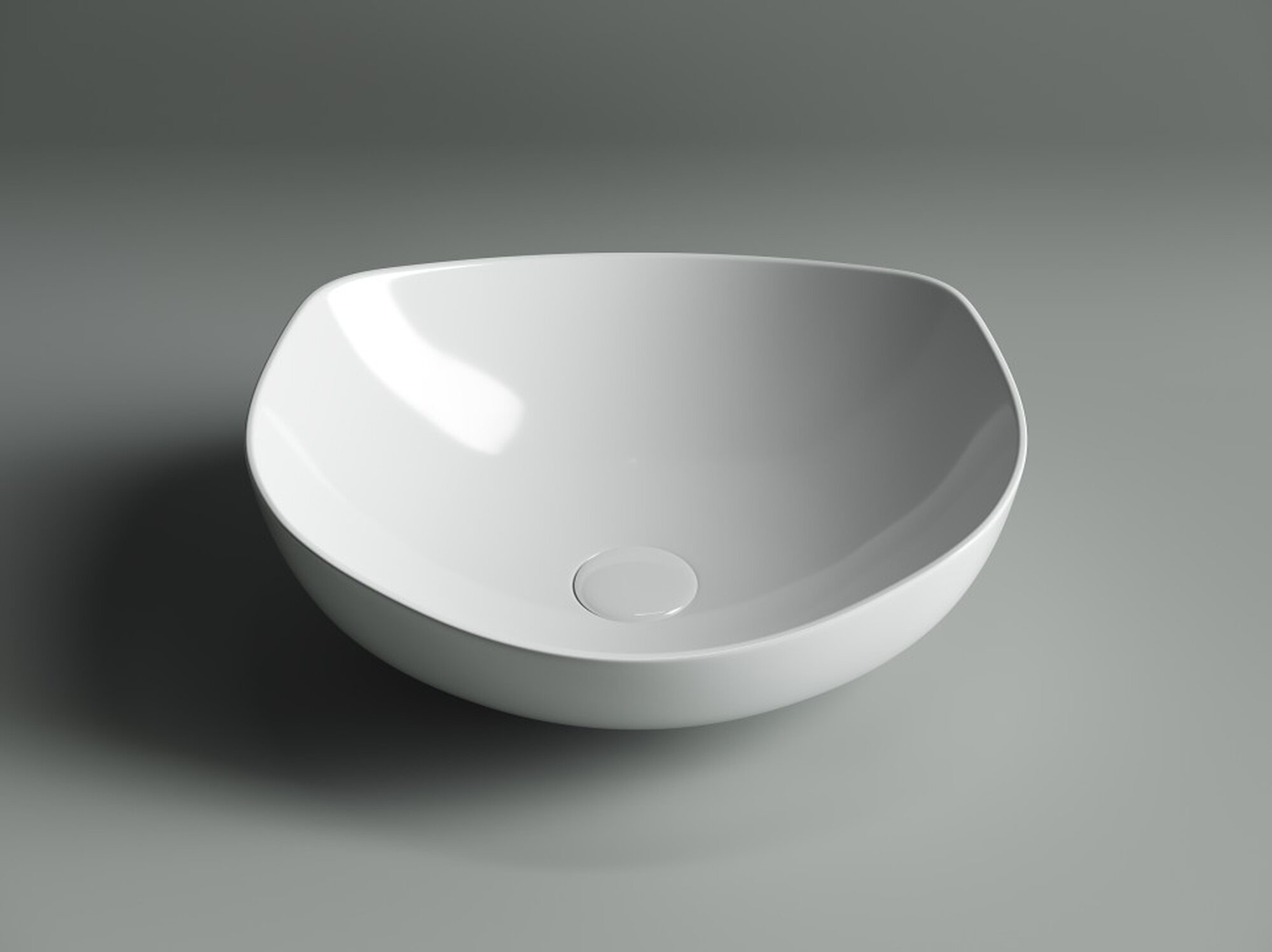 Умывальник Ceramicanova Element, накладной, овальный, белый, 420x385x145 мм