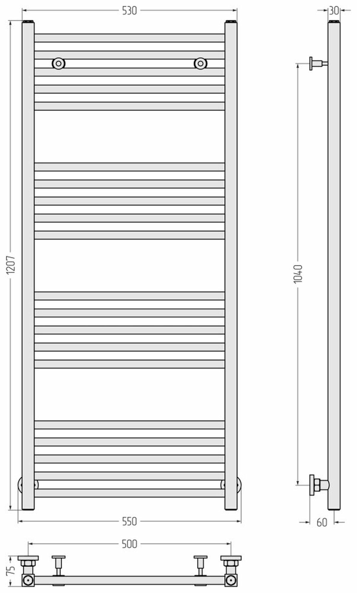 Полотенцесушитель Сунержа Модус, нержавеющая сталь, 120x50 см, RAL 8025 Бледно-коричневый — фото 1