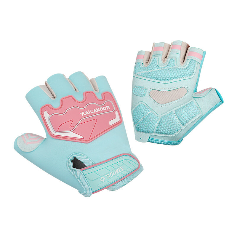 Детские спортивные перчатки для активного отдыха, велосипедов, балансировочных велосипедов, роликовых коньков для мальчиков и девочек, полупальцевые антискользящие перчатки