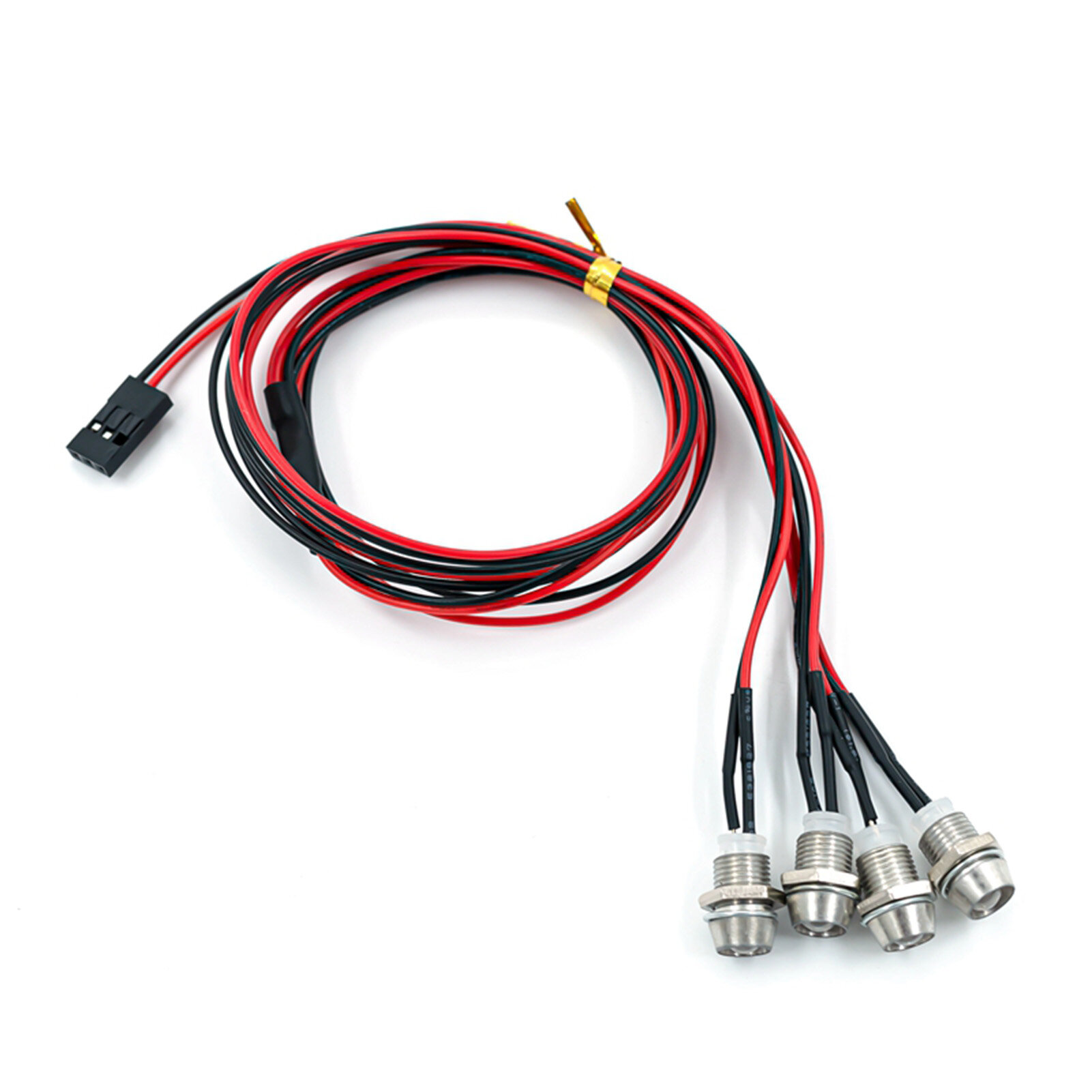 LED свет для радиоуправляемых автомобилей, 4 штуки, синий, 5-7.4V, длина провода 450мм, диаметр светодиодов 5мм, для 1/10 1/8 Redcat RC4WD Tamiya Axial SCX10 D90 HPI