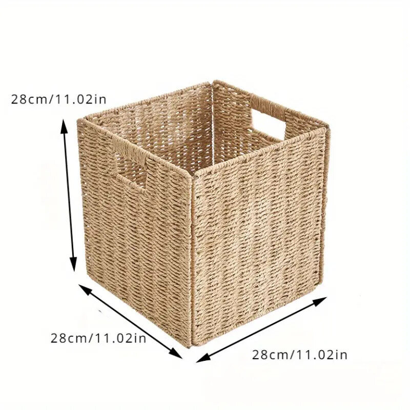 Складная корзина для хранения, ротанговая корзина для хранения, складная корзина для грязного белья, квадратная корзина для игрушек и закусок