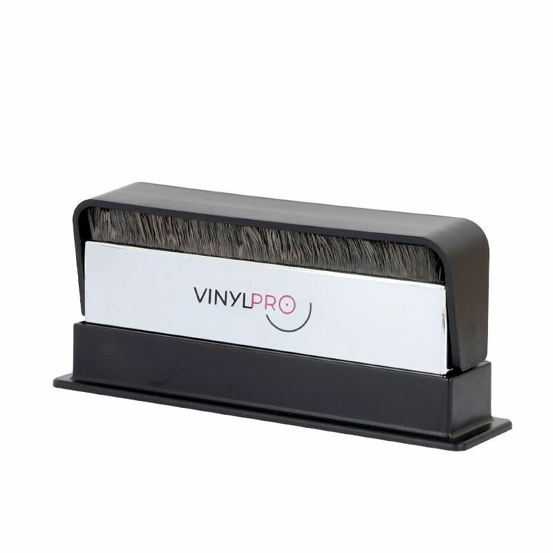 VinylPRO Brush Twin 2 в 1 щетка для чистки из углеродного волокна и бархата. Цвет серебристый