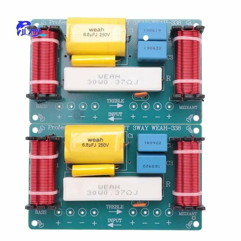 2 шт 120 Вт, кроссовер, 3-полосный делитель частоты, громкоговоритель WEAH-338, 3 фильтра кроссовера совместим с динамиков