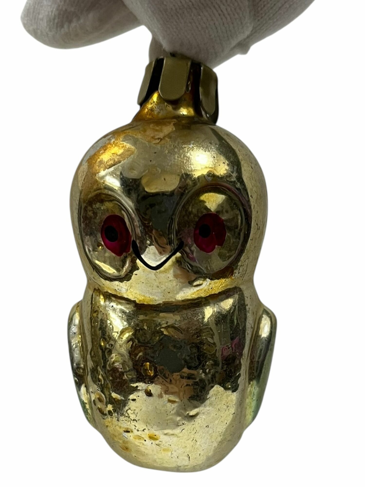 Советская винтажная елочная игрушка, Сова, сделано в СССР