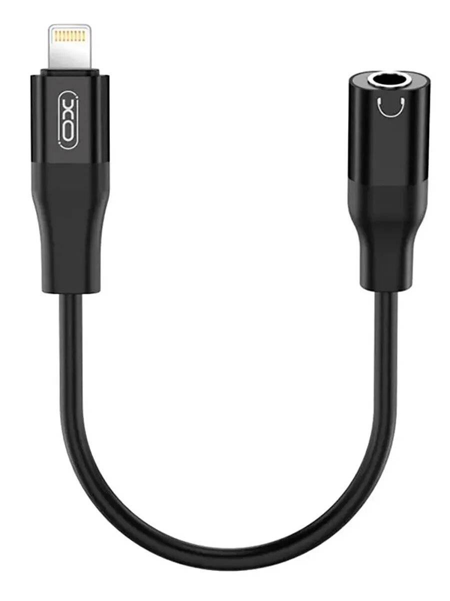 Аудио-переходник XO NB181A Lightning to 3.5мм Jack AUX, черный / кабель аудио-конвертер на наушники для iPhone