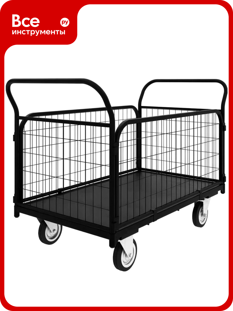 Тележка платформенная с сетчатыми бортами 800х1400 Gigant ТПС-007