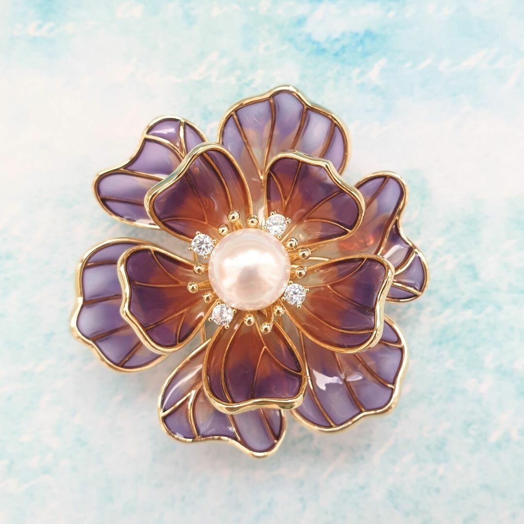 Брошь, жемчуг культивированный