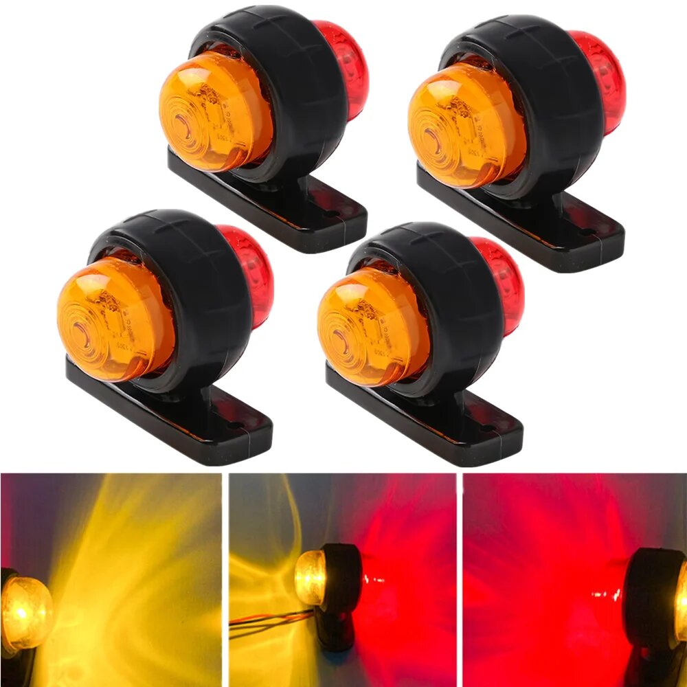 4 шт. LED боковые габаритные огни Amber Red 12-24V