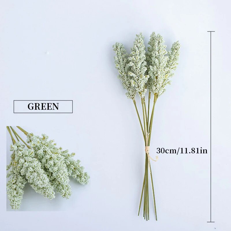 6 комплектов искусственных цветов Зеленый, 6 green flowers