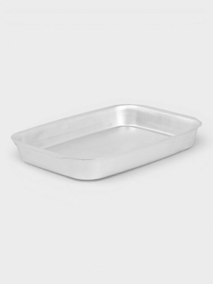 Противень, 4.5 л, 28.4×42.4 см, h=5.5 см, листовой алюминий 1.5 мм, серебристый