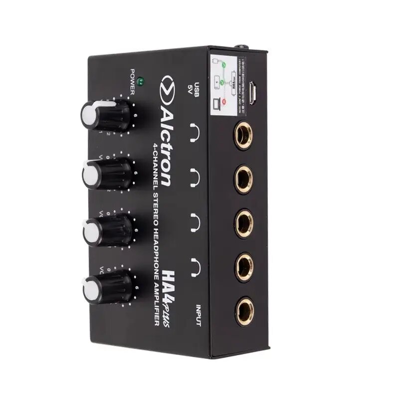 Новый обновленный Alctron HA4 plus профессиональный усилитель для наушников для мониторинга, 4-канальный усилитель для наушников для студии, выступлений на сцене