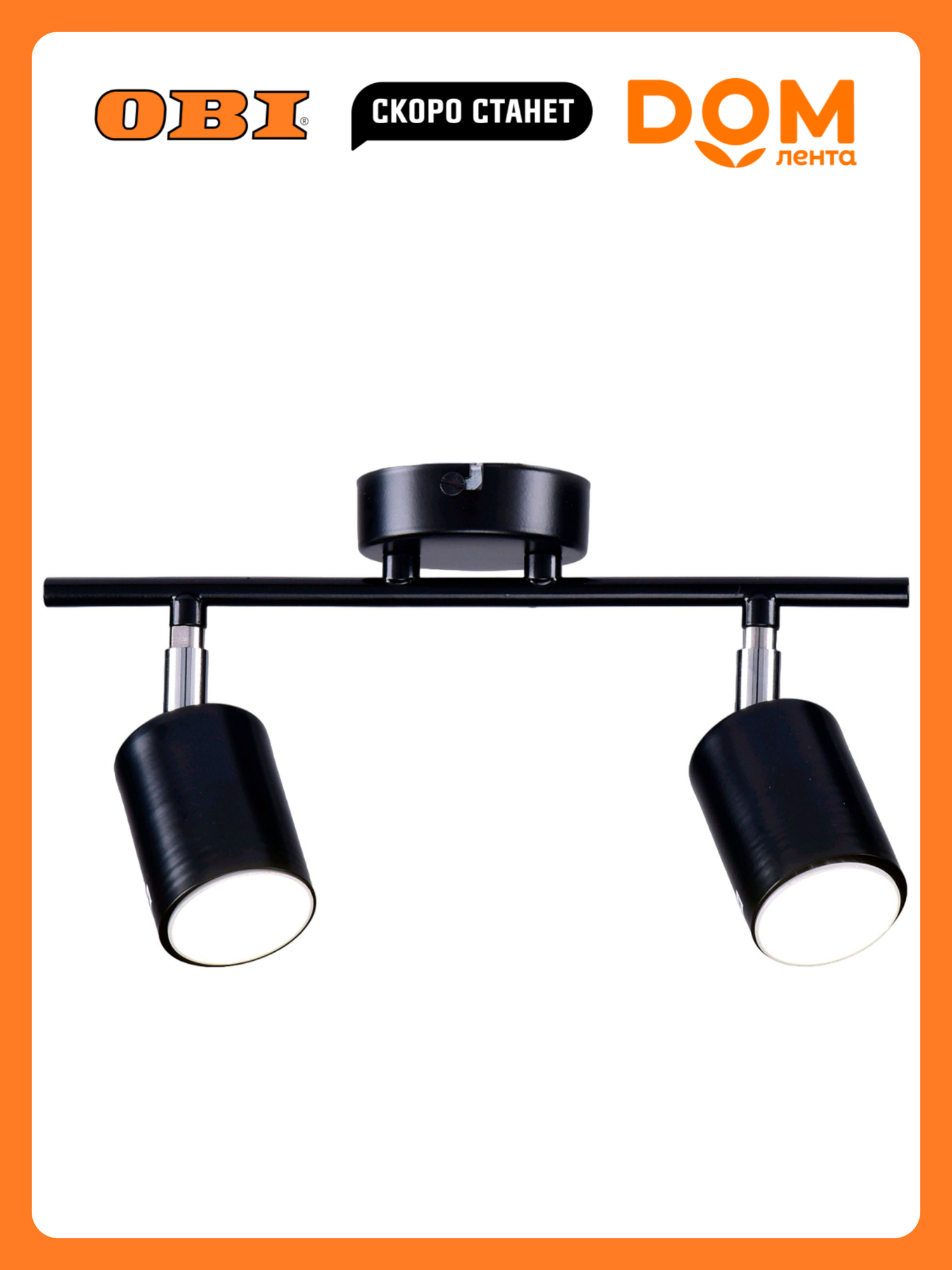 Настенно-потолочный светильник РС21857 BK+CR/2C россвет