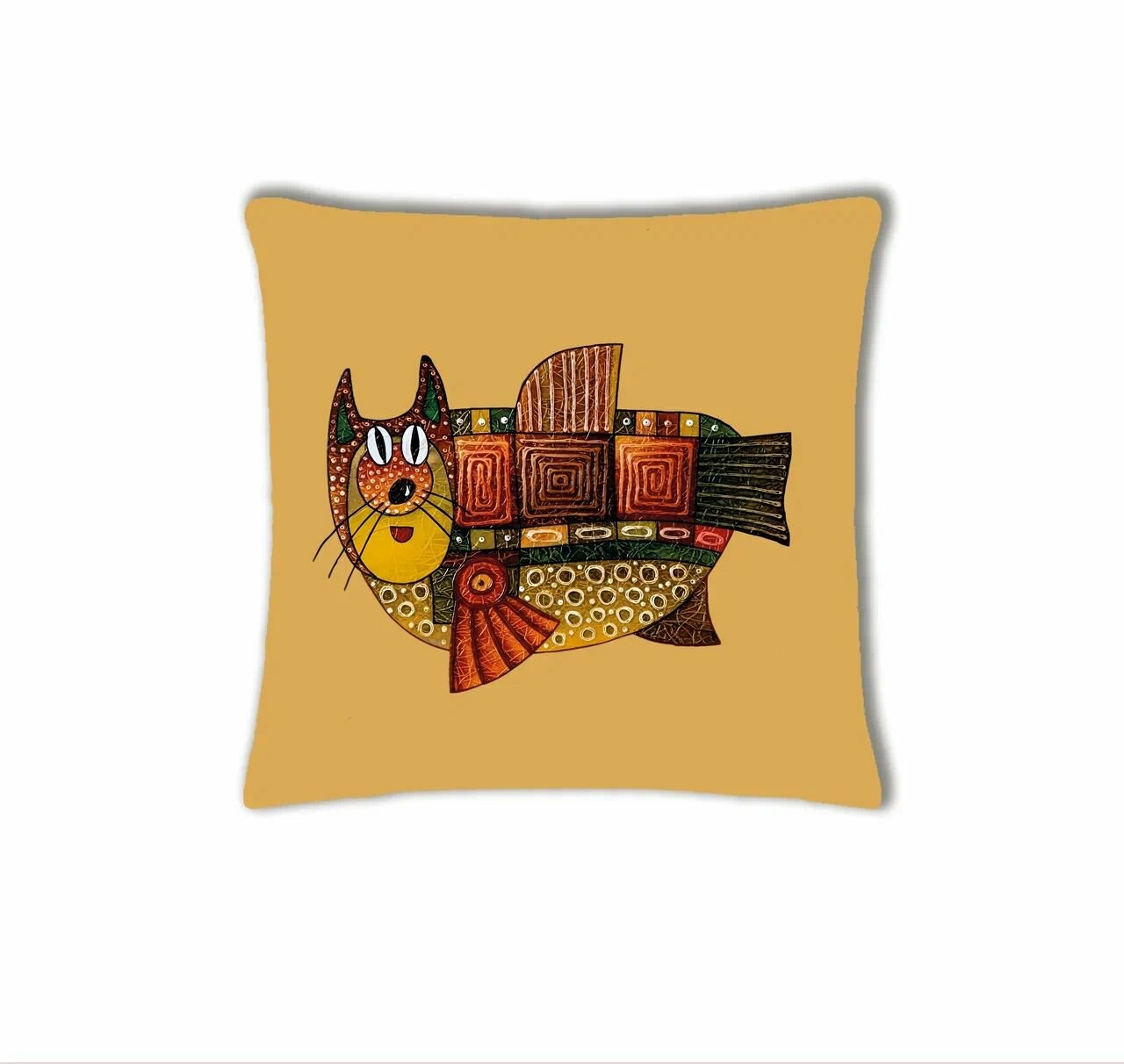 Чехол для подушки Рыбакот 40х40 велюр