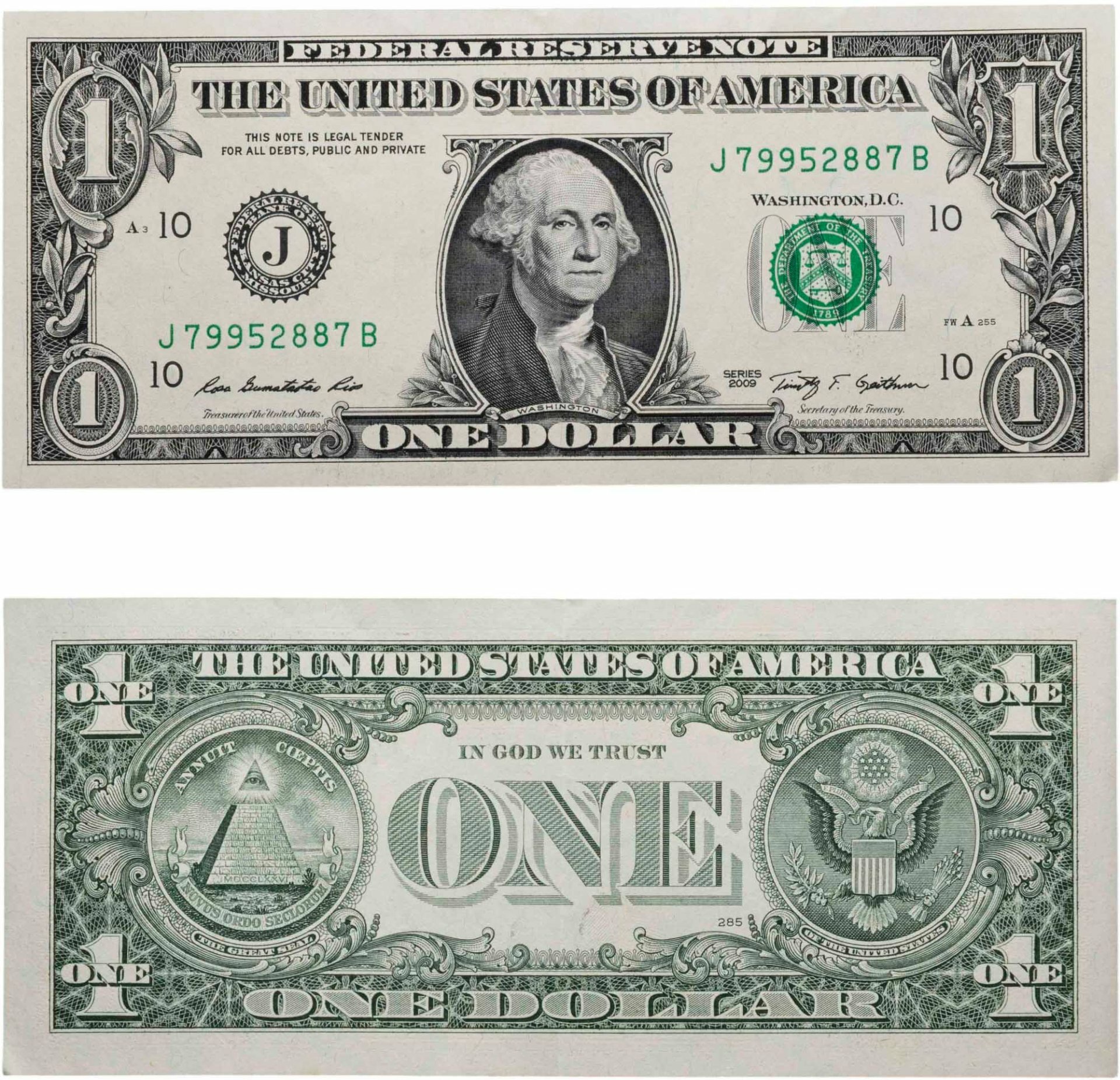 США 1 доллар 2009 год Pick 530 J-Канзас