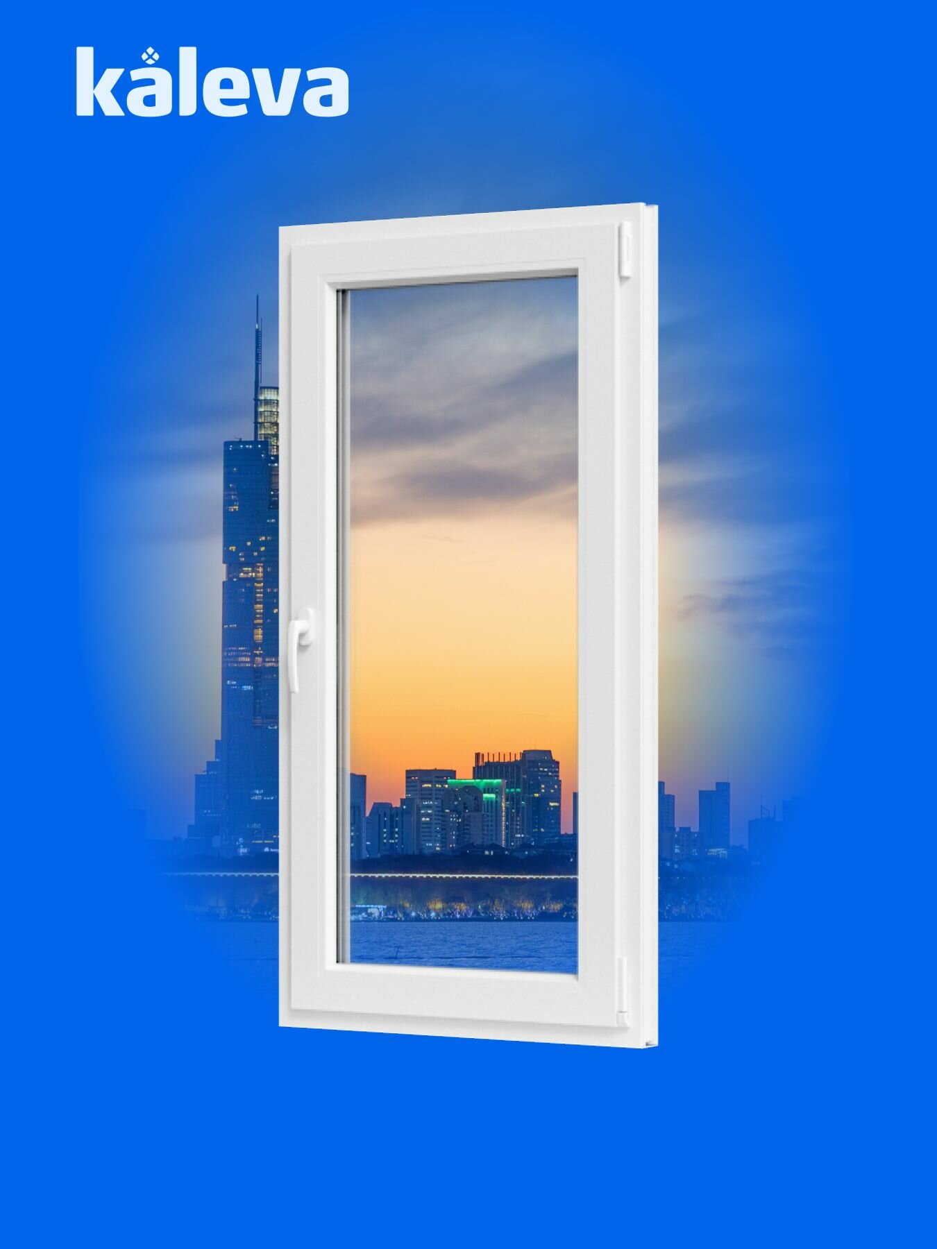 Пластиковое окно Kaleva 114х67 см одностворчатое поворотно-откидное правое двухкамерное с энергосберегающим напылением