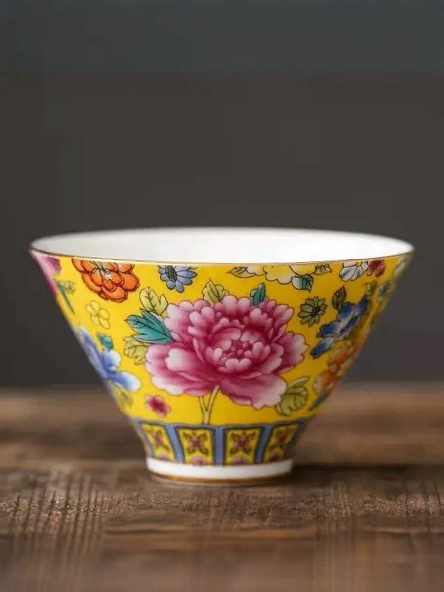 Пиала "Лето" Бахуа 55 мл для традиционного китайского чаепития. Пиала фарфор для китайской чайной церемонии