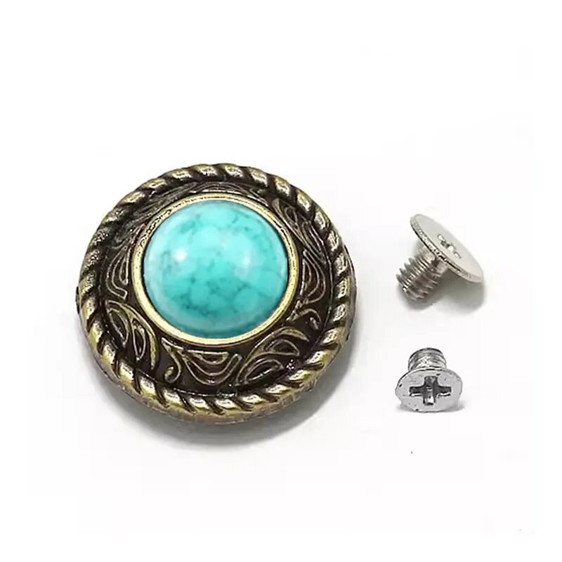 Антикварные бирюзовые кончо из металла 5 шт.