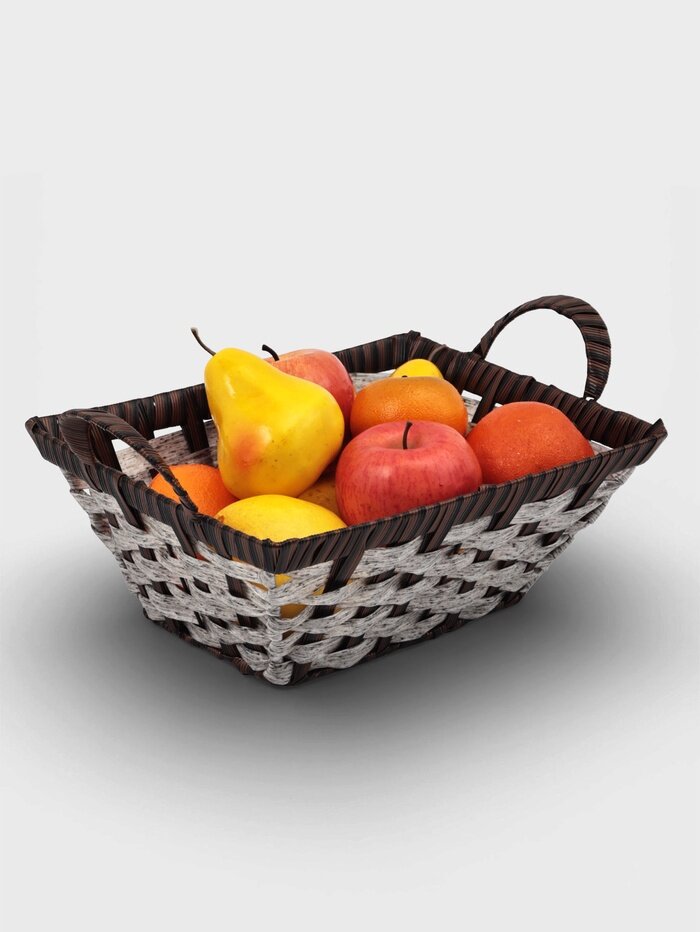 Корзинка для фруктов и хлеба Magistro «Терракота», 36×23×17 см, плетёная, серая