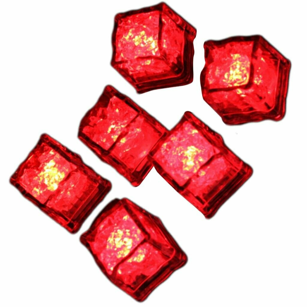 Светящиеся LED-кубики льда, красный