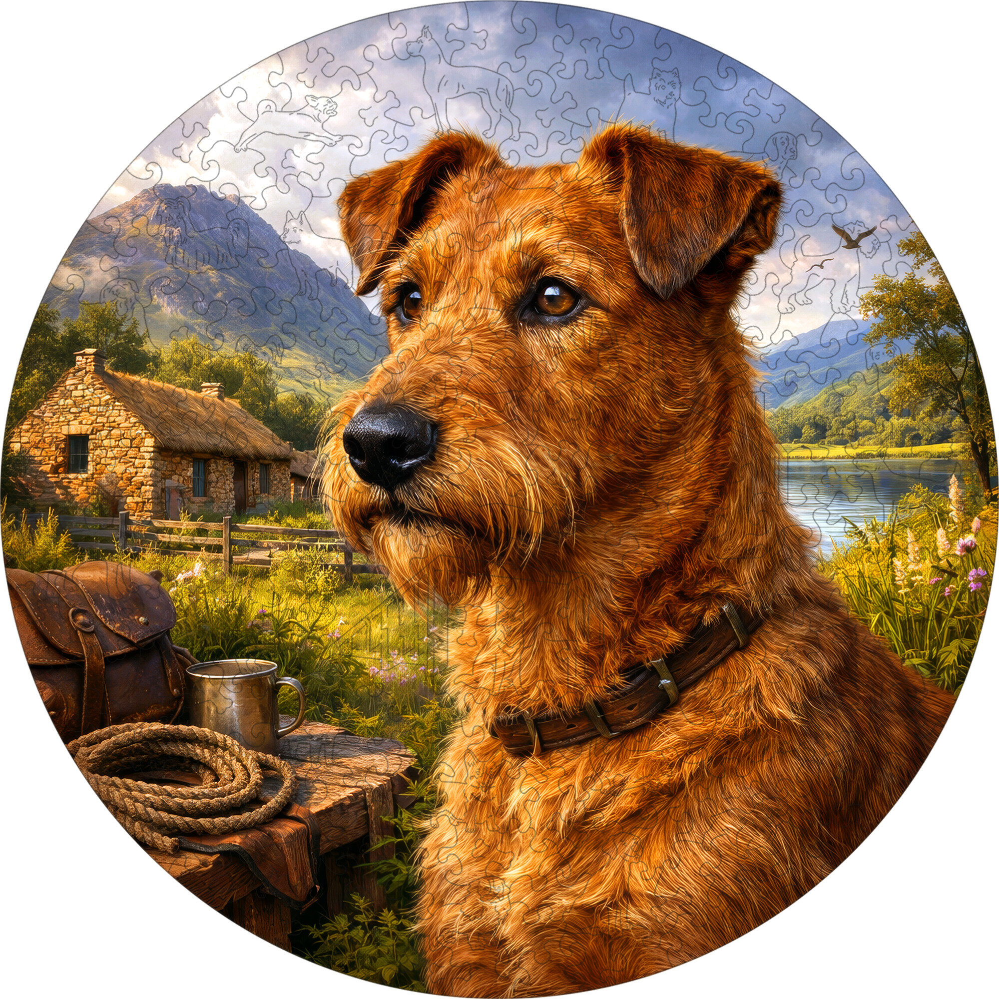 Деревянный пазл Ирландский терьер коллекции "Мир собак" / 30х30см, 260 деталей / Подарок для взрослых и детей