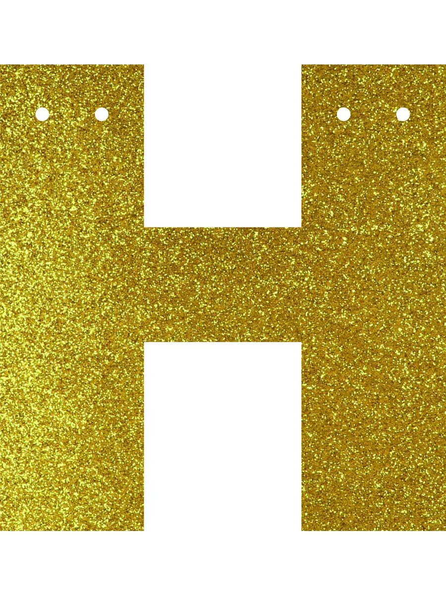 Буква Н, Золото для гирлянды, 135 мм для оформления фотозоны и декора