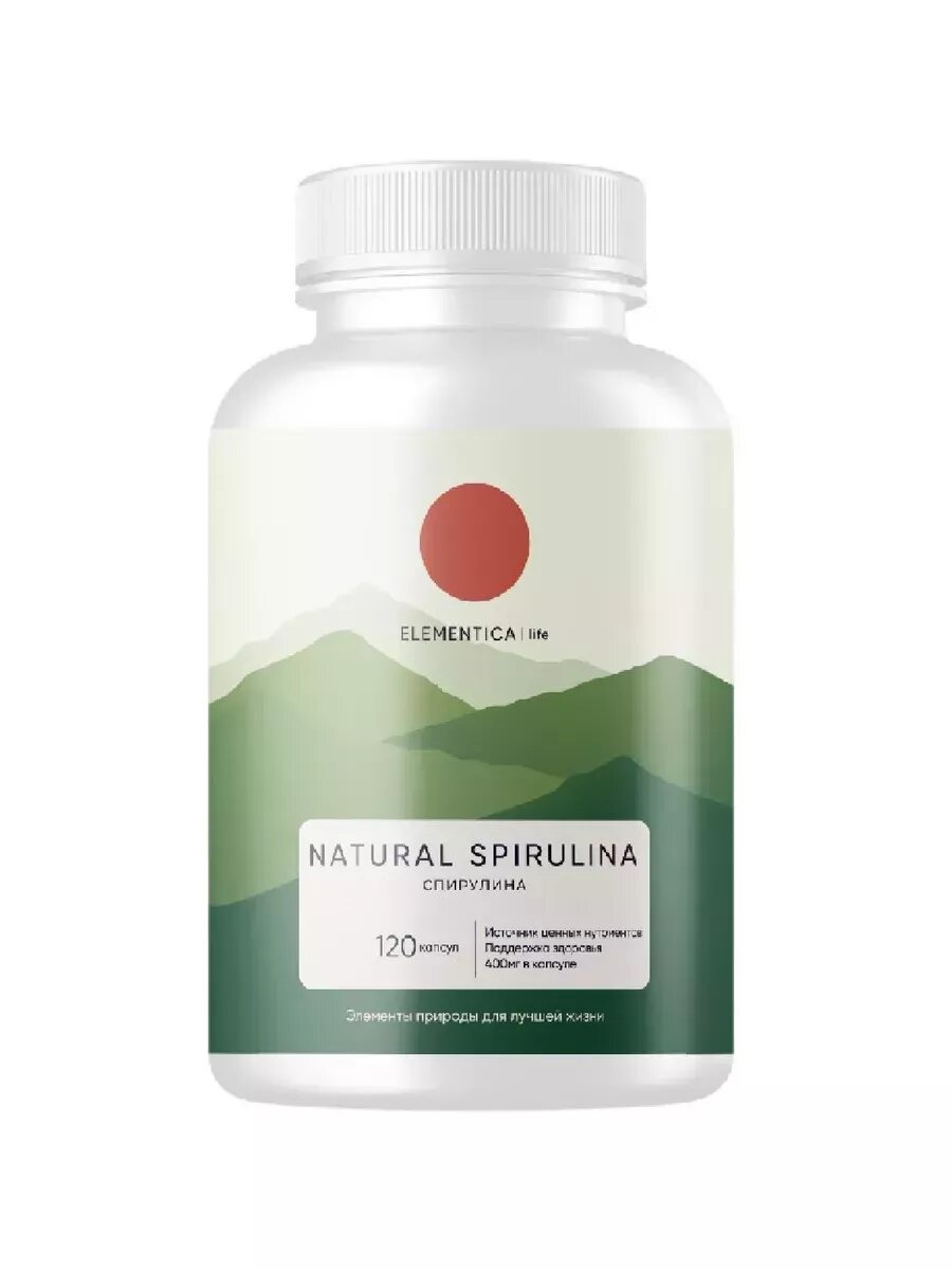 Elementica life спирулина 120 шт. капсулы массой 600 м-1шт.
