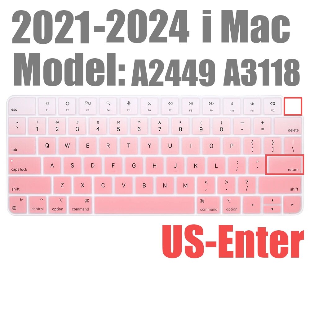 Клавиатура для iMac 2021-2024 A2449 A3118 US-Enter, Light pink