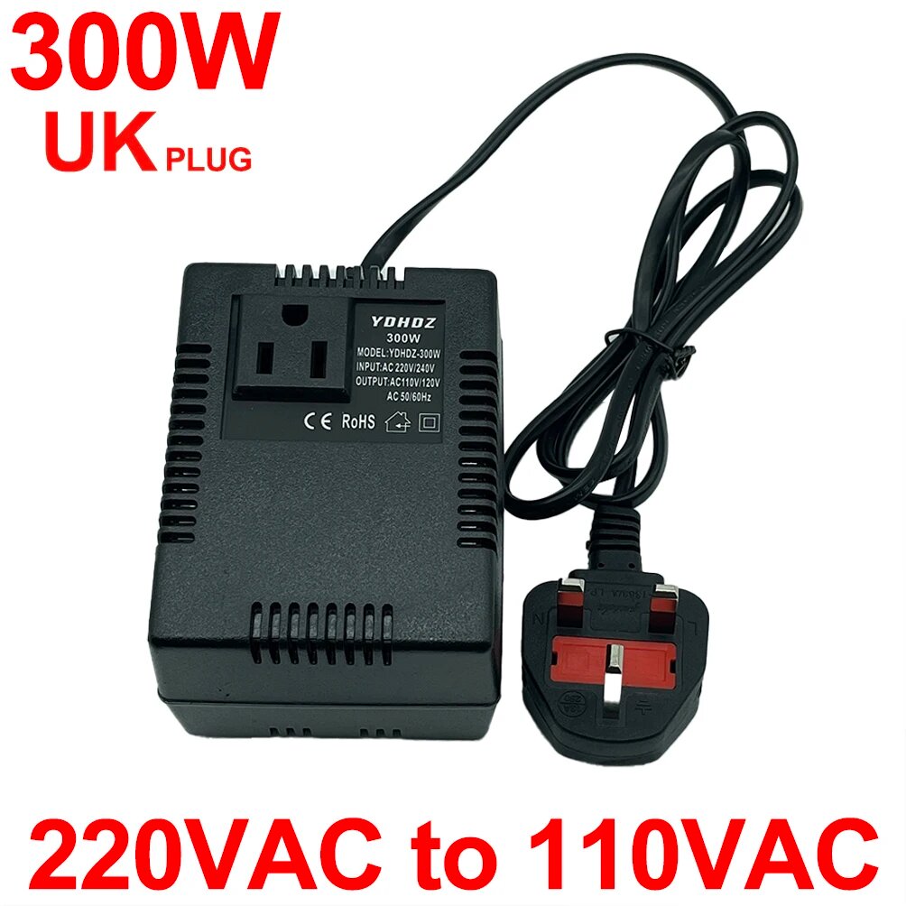 Преобразователь напряжения HONGPOE 220В/110В черный 300WUK220Vto110V(PU)