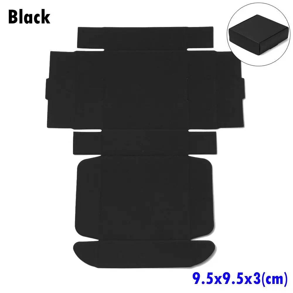 Картонные коробки для подарков из крафт-бумаги, набор из 10 штук Черный, black-9.5x9.5x3cm