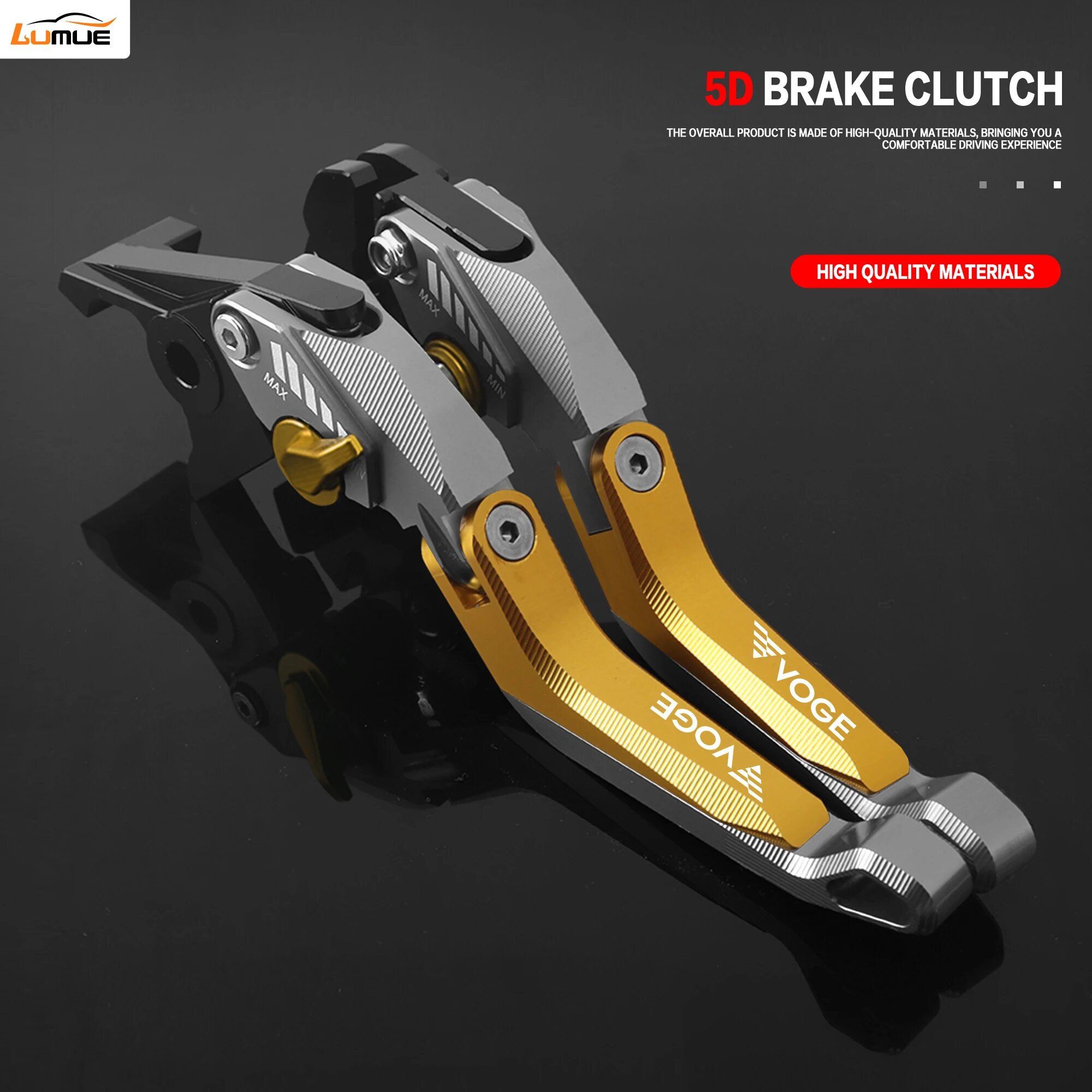 Мото рычаг тормоза/сцепления 5D, серый, LONCIN VOGE 350AC