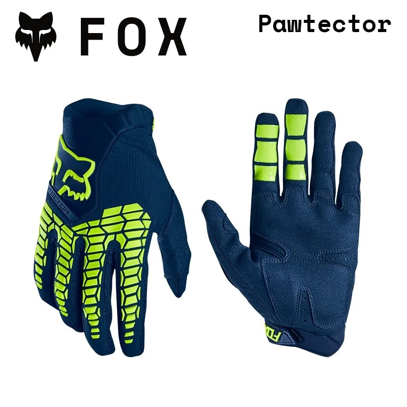 Перчатки Pawtector FOX Racing с улучшенным комфортом и контролем для внедорожных XL, Blue-Yellow