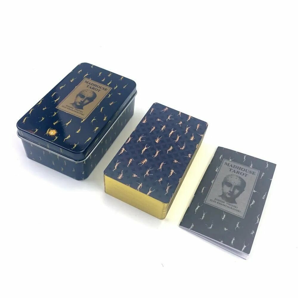 Карты Таро уэйта сумасшедшего дома с железной коробкой / Madhouse tarot 10*6см.