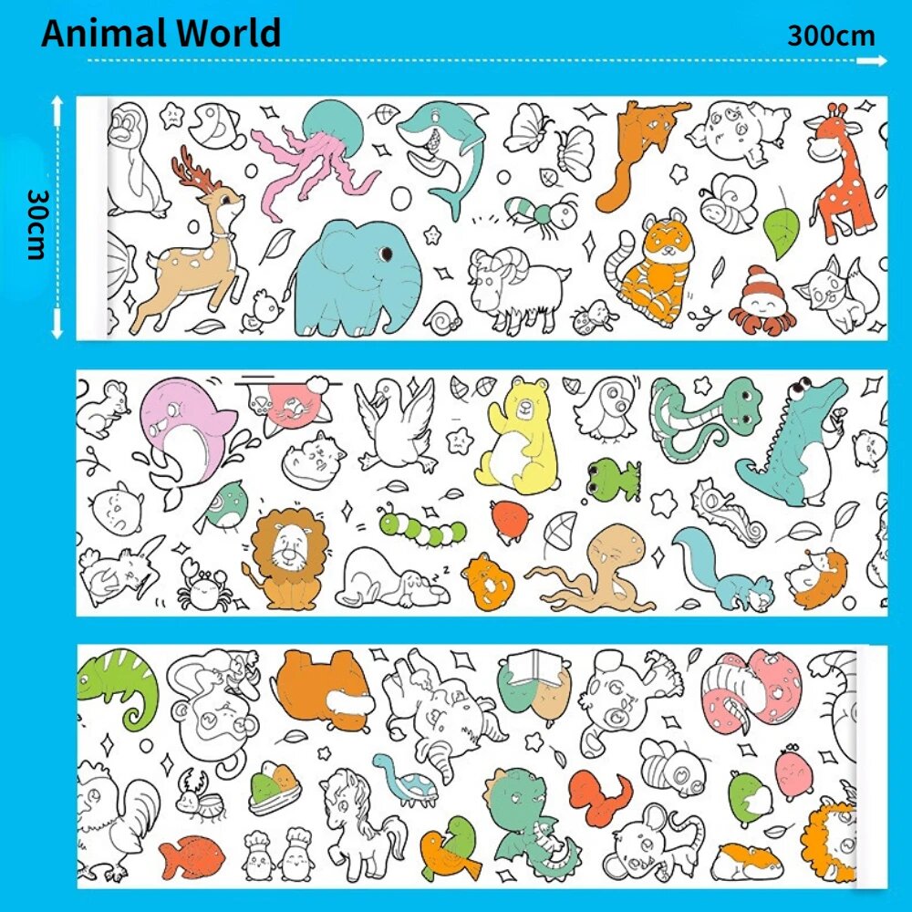 Раскраска рулонная Byfa для детей от 6 лет Animal