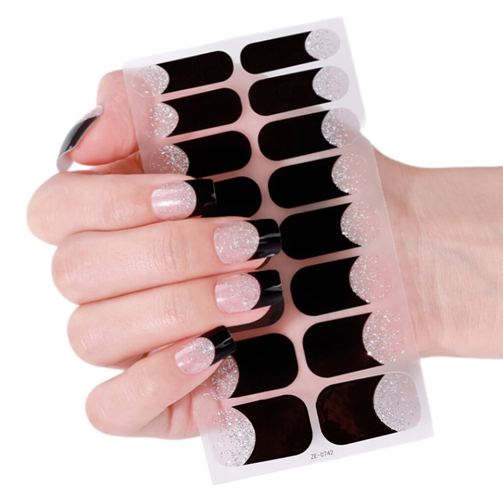 Наклейка для дизайна ногтей на 16 пальцев cute waterproof nail polish film love heart- 42