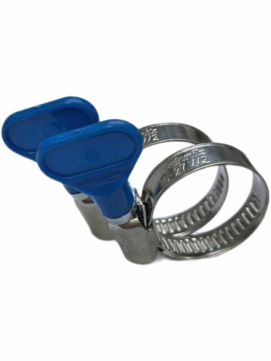 Хомут червячный с ключом 10-16/9 мм Technik (нержавеющая сталь) 2 штуки Technik