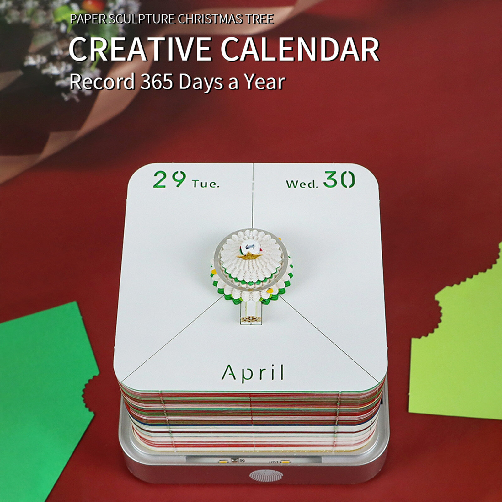 Отрывной календарь 2026 с 3D фигурой домика и подсветкой