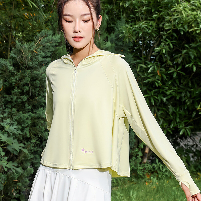 Одежда UPF200, женская, уличная, дышащая, защита от ультрафиолета, цвет утиный желтый