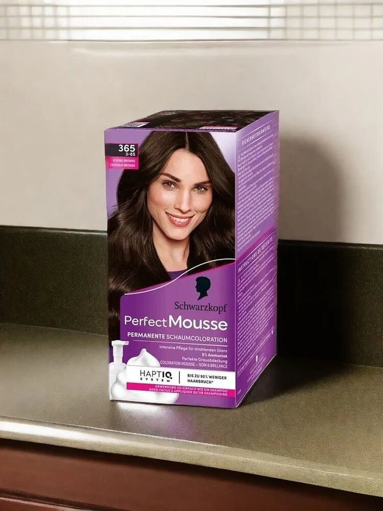Schwarzkopf Perfect Mousse Смывка краски с волос 365 SCHOKO BROWNIE CHOCOLAT BROWNIE, 35 мл
