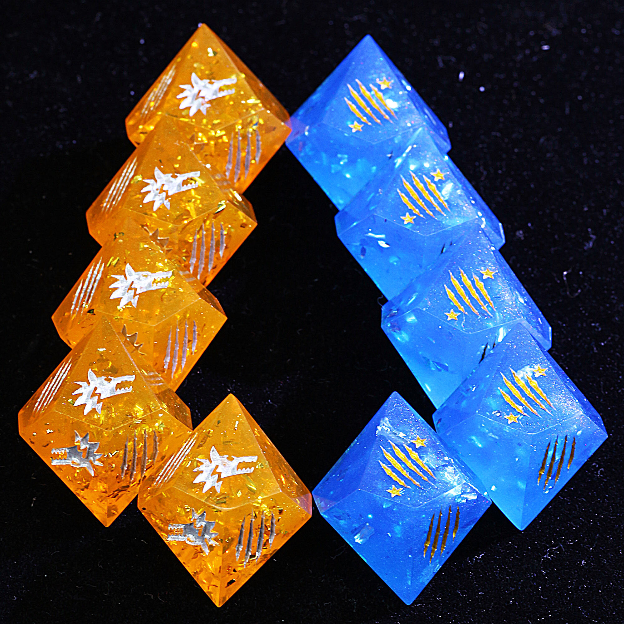 Набор из 15 полиэдрических смоляных костей WtA (Мир Тьмы): Сумеречная Охота | WtA Dice Set WoD Werewolf The Apocalypse World of Darkness