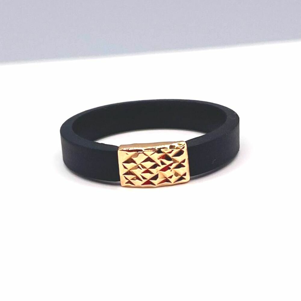 Кольцо, красное золото, 585 проба, каучук