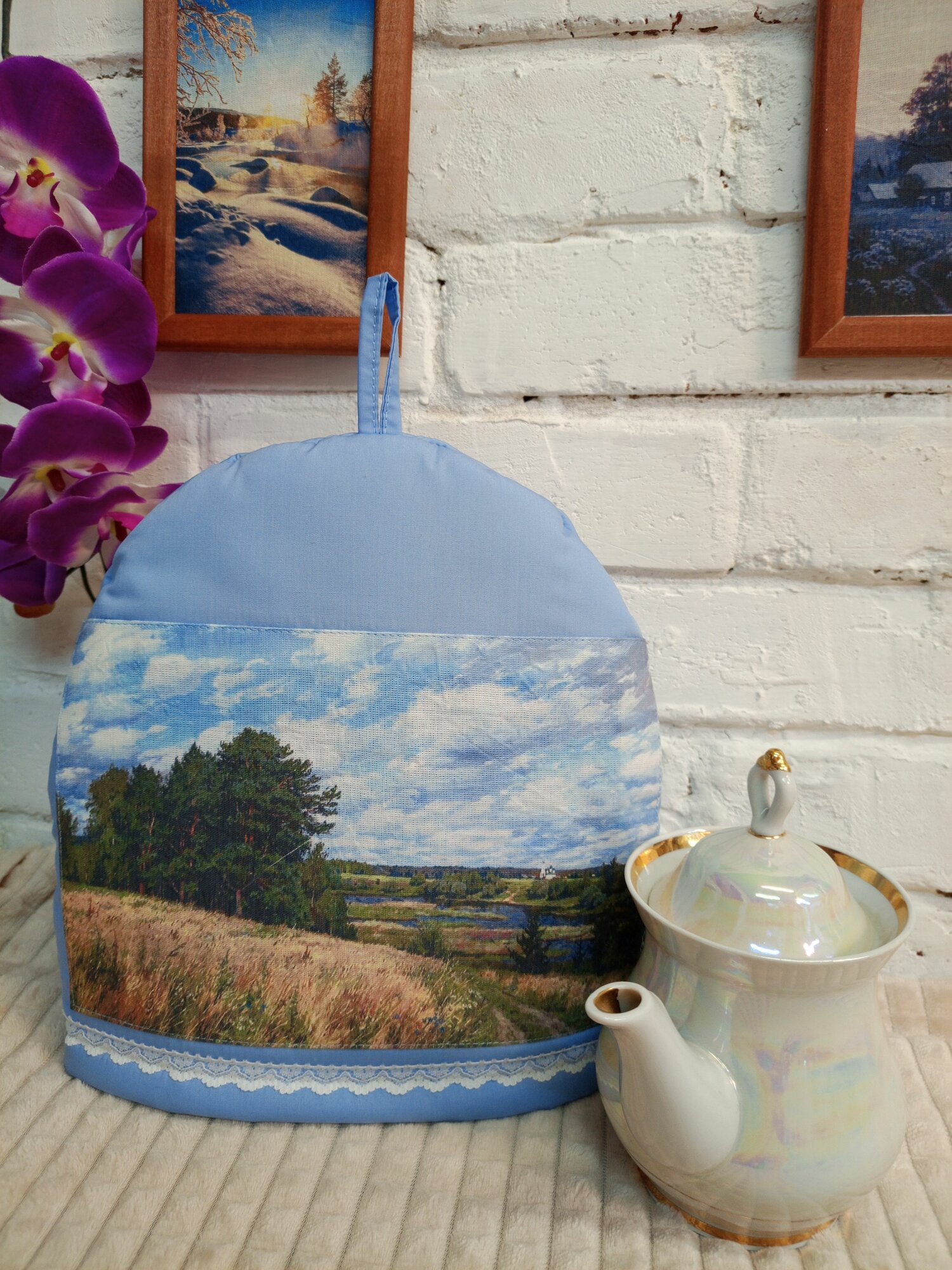 Грелка на чайник "Родные просторы" хлопок 27х28 см.