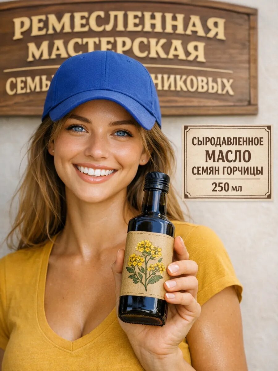 Настоящее сыродавленное масло из семян горчицы - 250 мл.
