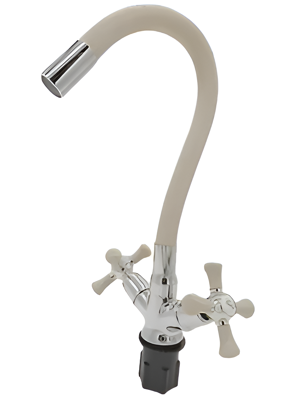 Смеситель д/кухни гибкий излив бежевый