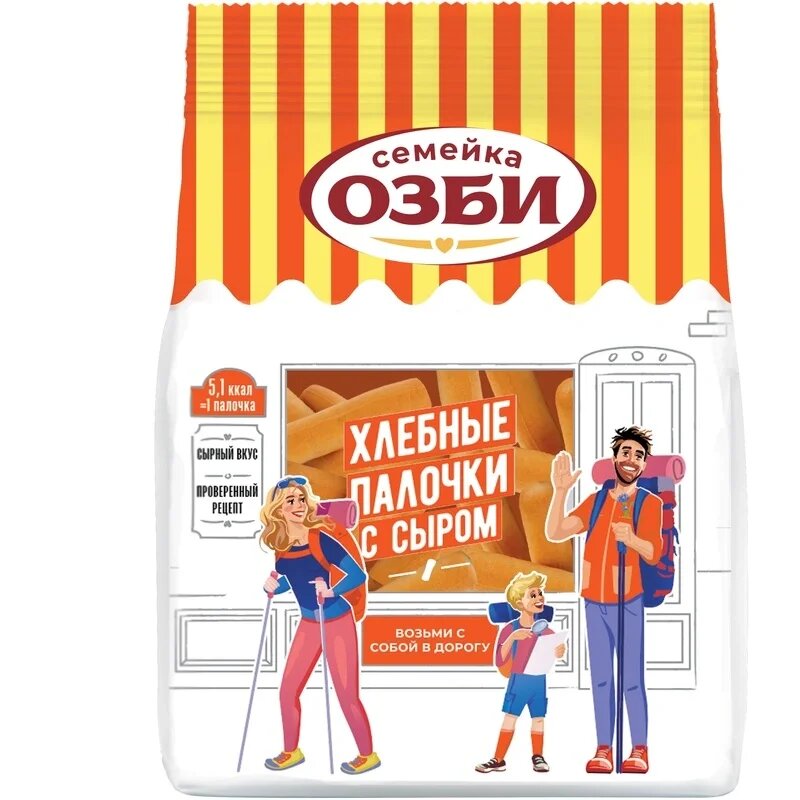 Хлебные палочки Семейка озби с сыром, 150гx10шт/уп, 921, 2392217